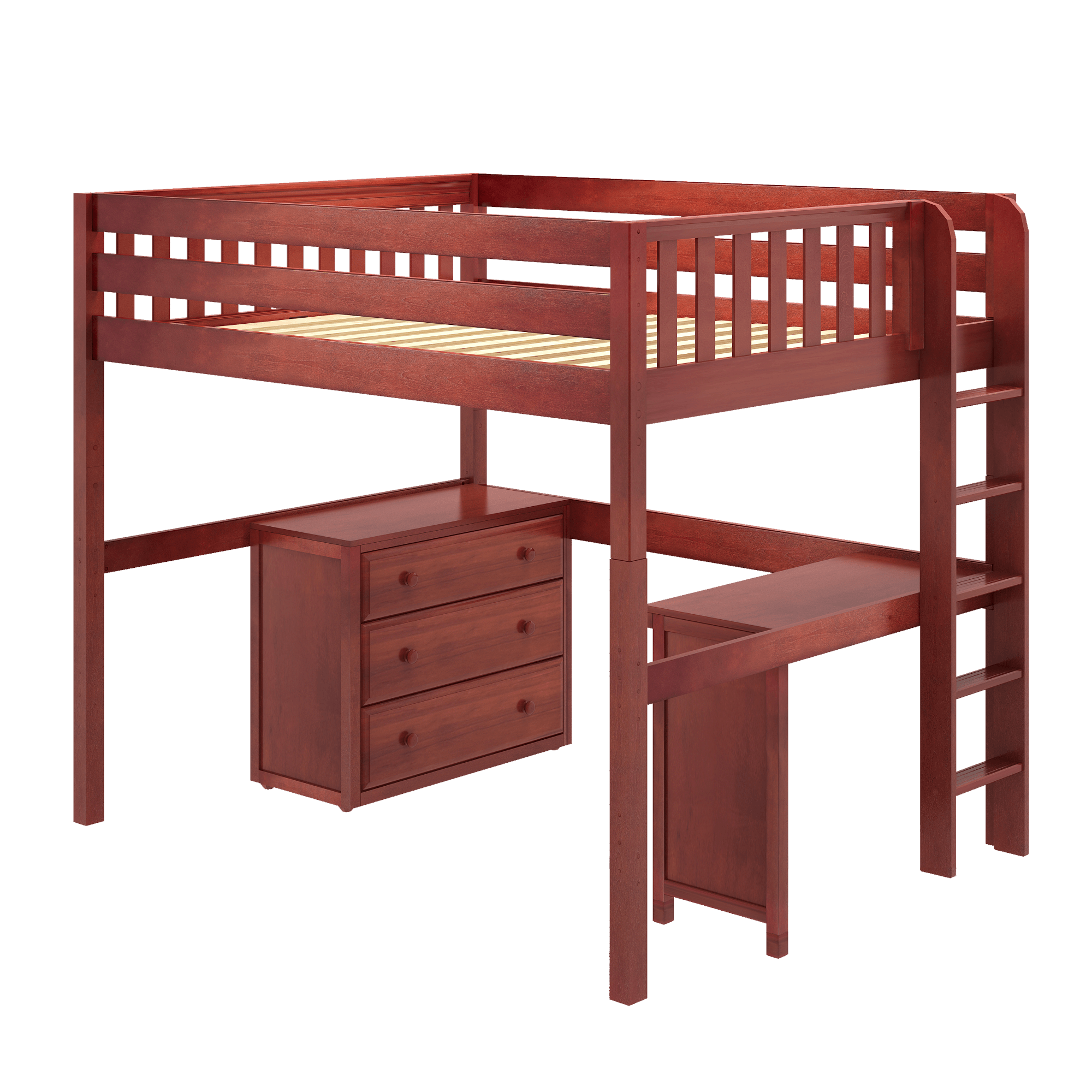 Maxtrix Full High Loft Bed with Desk + Storage – Berg's Baby & Teen ...